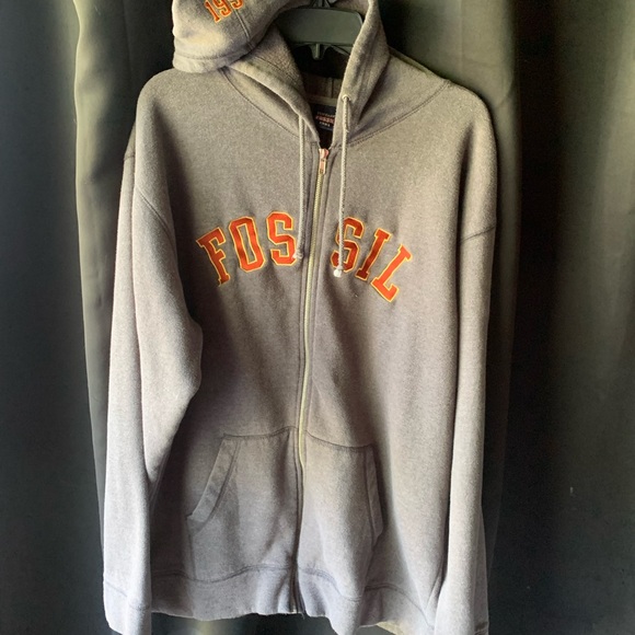 Fossil | Jackets & Coats | Fossil Hoodie Sweatshirt With Full Zip Mens ...